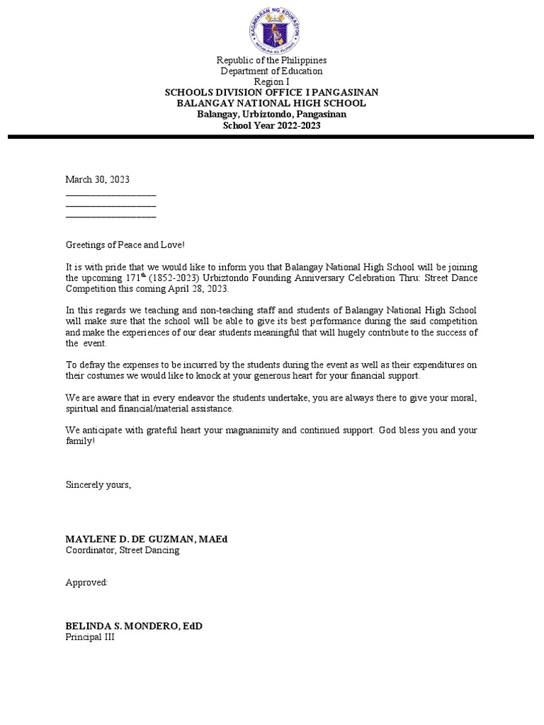 Solicitation letter | PDF