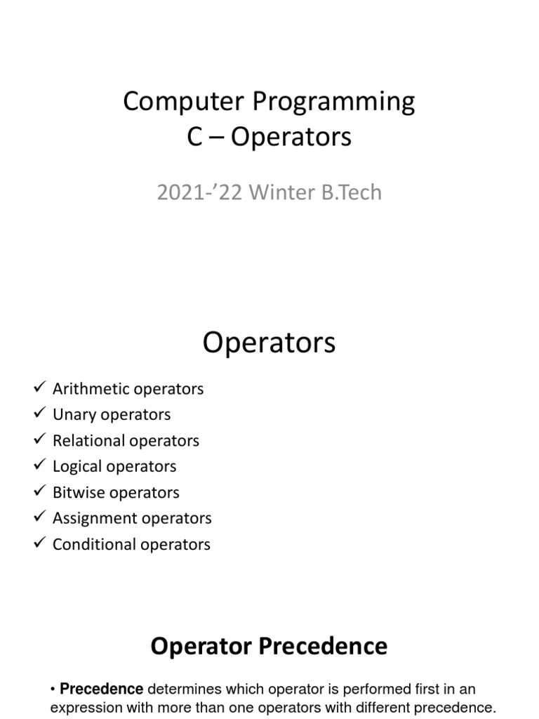 08 - Operator Precedence Associativity | PDF 08 - Operator Precedence Associativity | PDF