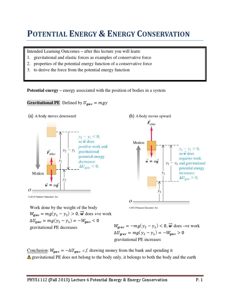 Pe and Energy Conservation | PDF | Potential Energy | Force