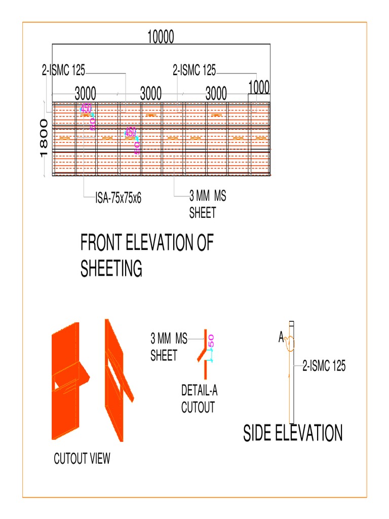 Front Elevation of Sheeting: 2-ISMC 125 2-ISMC 125 | PDF