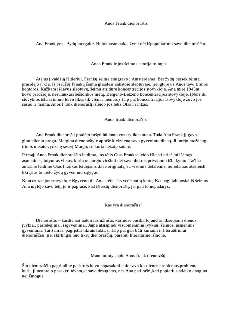 Apie Ana Frank | PDF