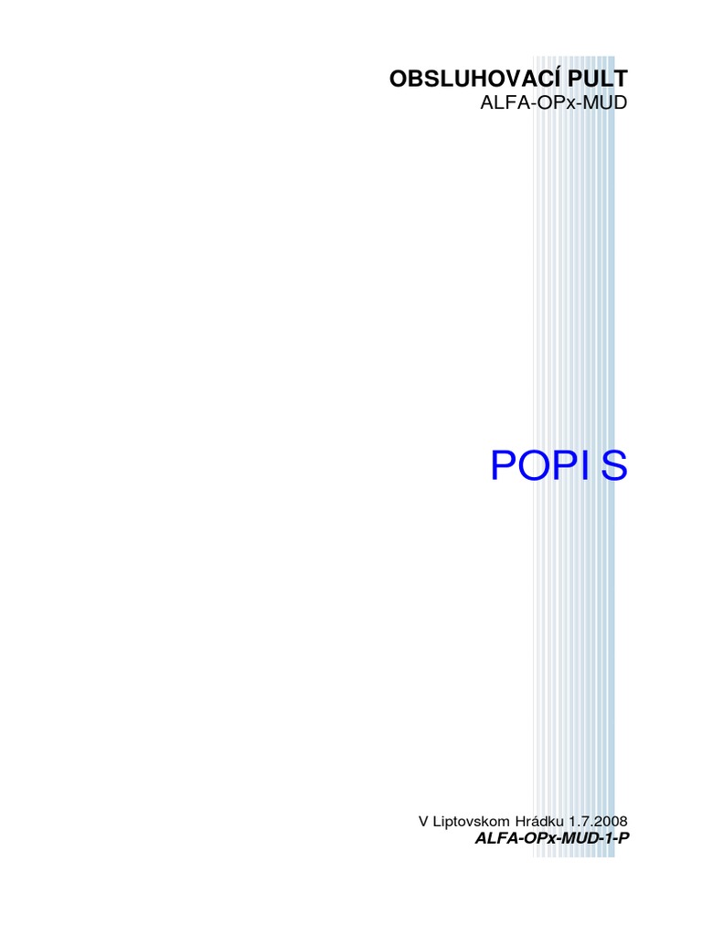 Popis: Obsluhovací Pult | PDF