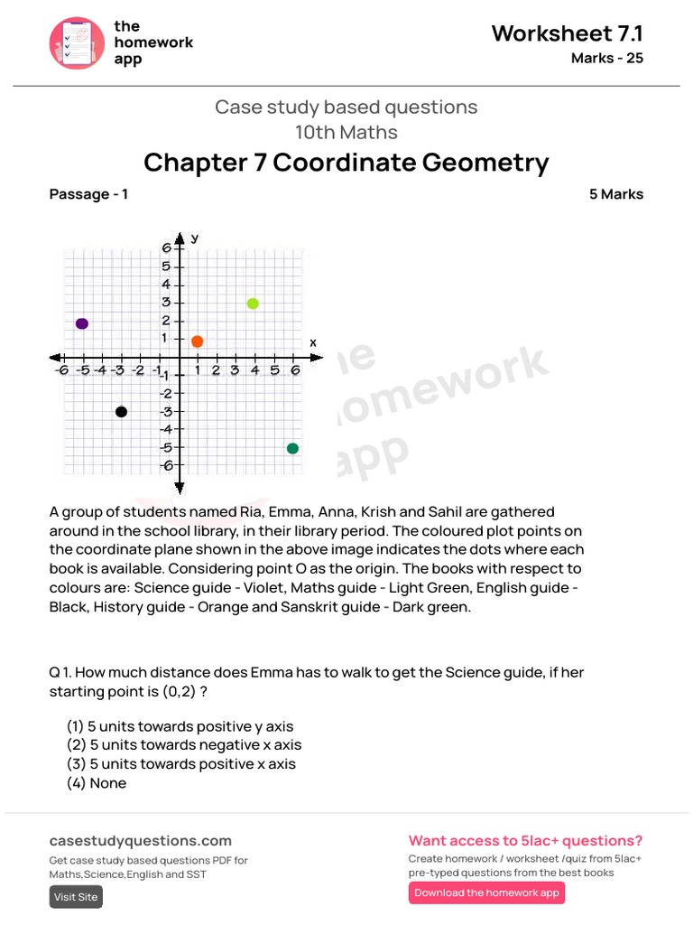 (Worksheet 7.1) - (Chapter Coordinate Geometry) | PDF | Worksheet ...