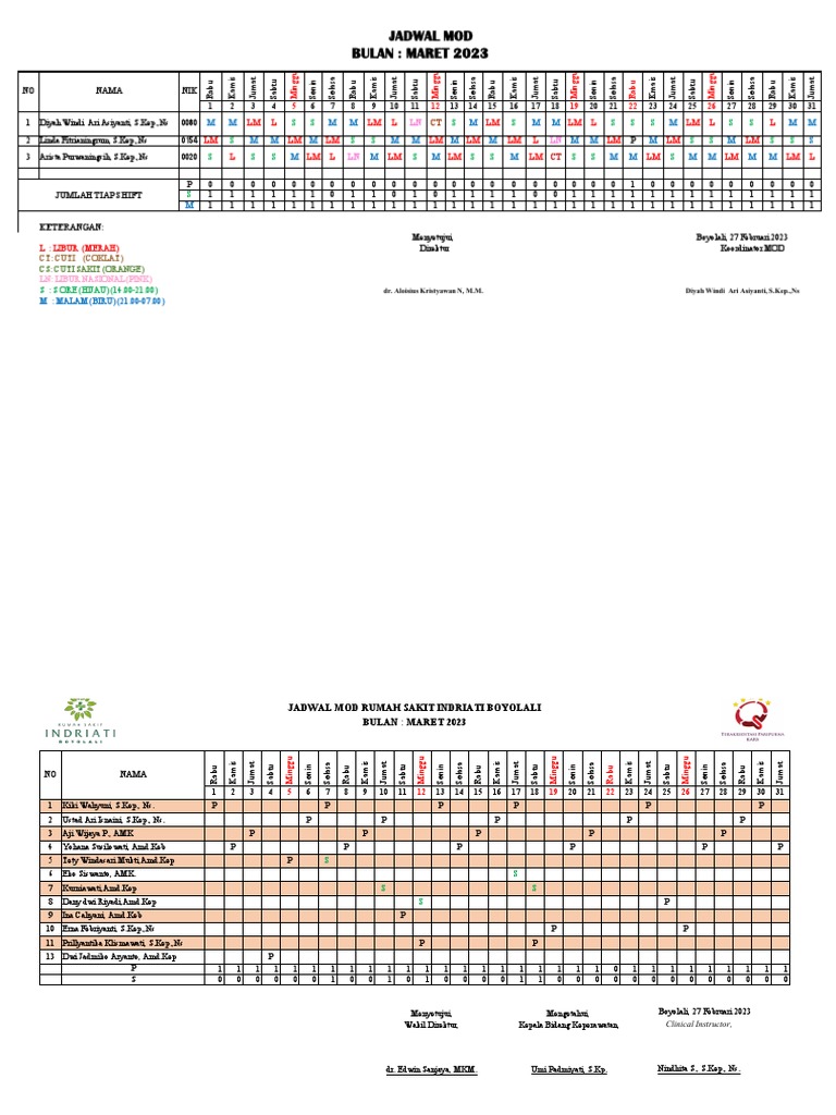Jadwal Mod Maret 2023 | PDF