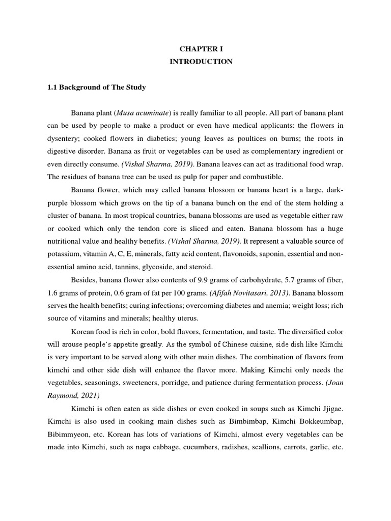 CHAPTER I-Fania | PDF | Banana | Fermentation