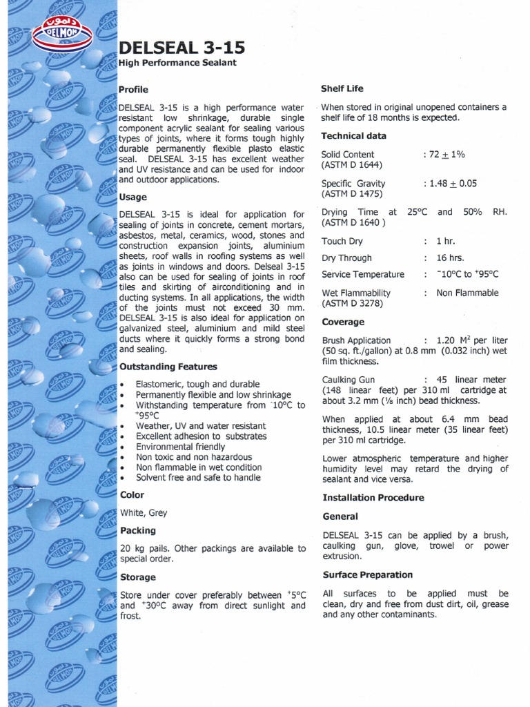 Delseal 3-15 | PDF