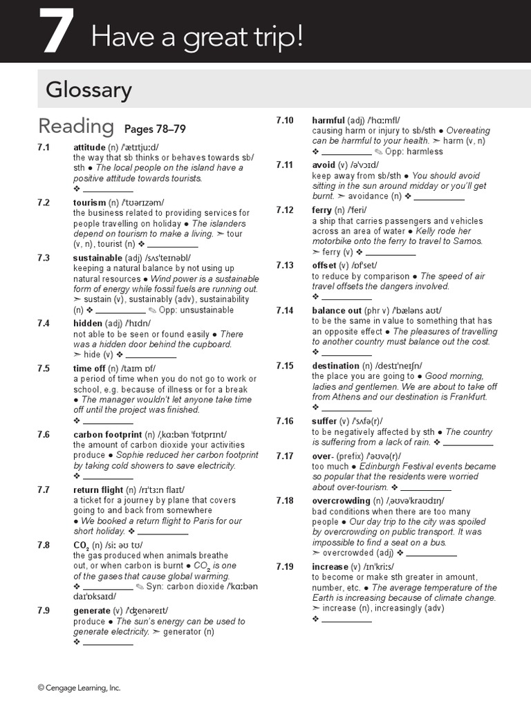 New Close Up b1 - Wordlist - Unit - 7 | PDF