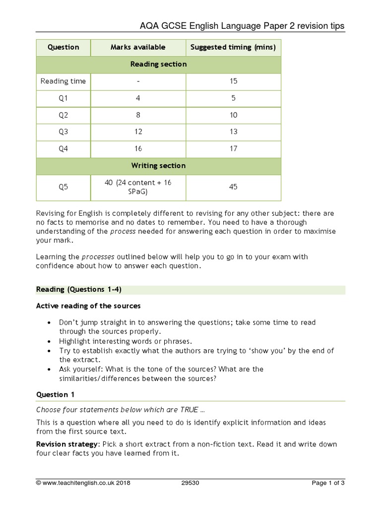 GCSE English Aid | PDF | Adverb | Adjective
