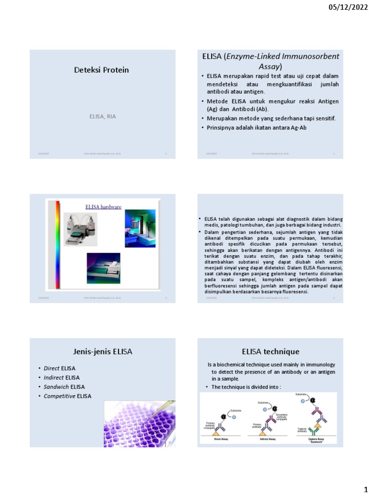 Pertemuan 9. Deteksi Protein ELISA RIA | PDF