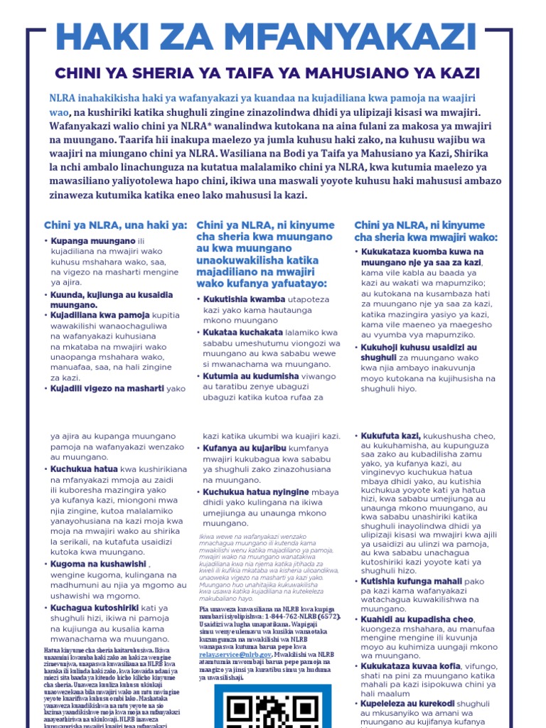 Chini Ya Sheria Ya Taifa Ya Mahusiano Ya Kazi | PDF