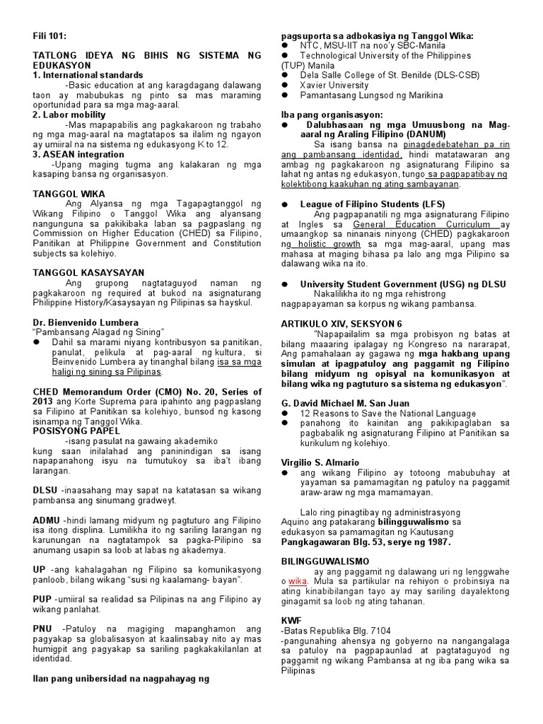 Fili 101 POINTERS | PDF