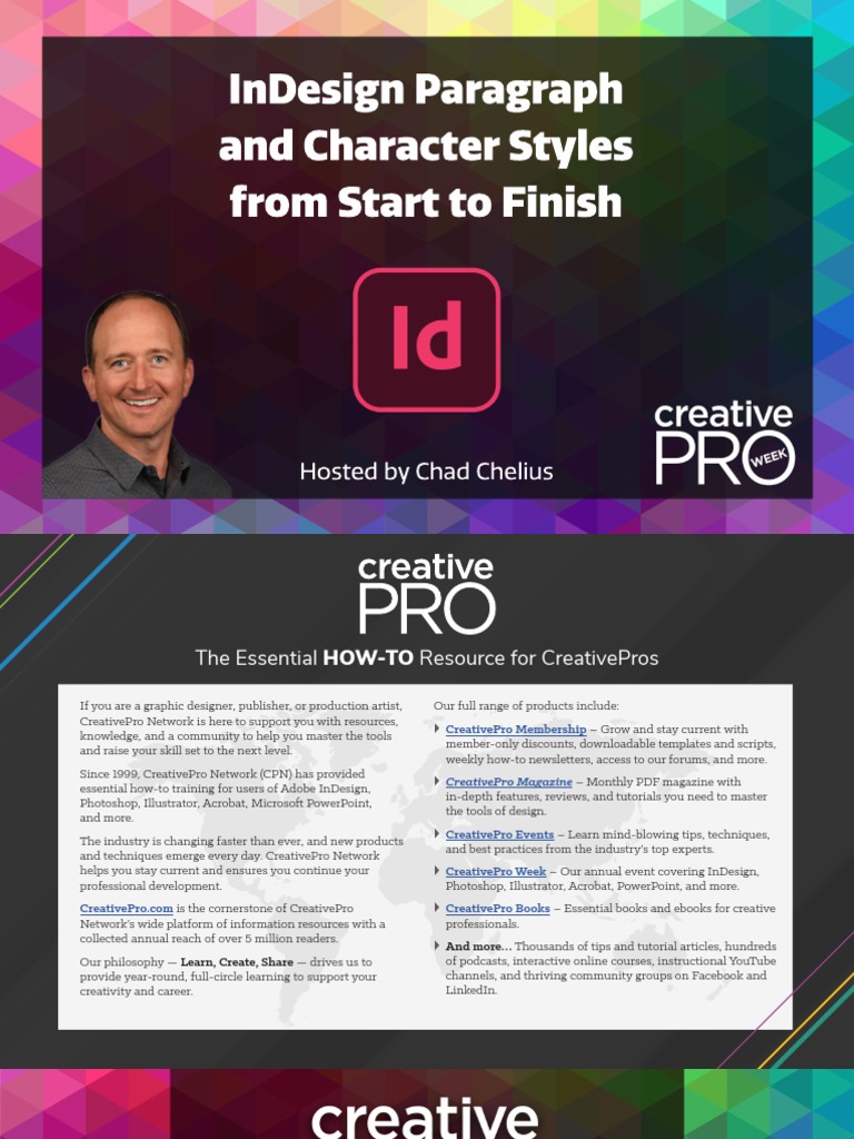 CreativePro Webinar Handout InDesign Paragraph and Character Styles ...