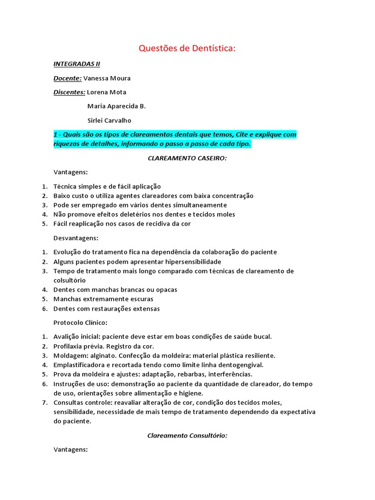 Protocolo de Tratamento Expectante Dentário | PDF | Dentina | Esmalte ...