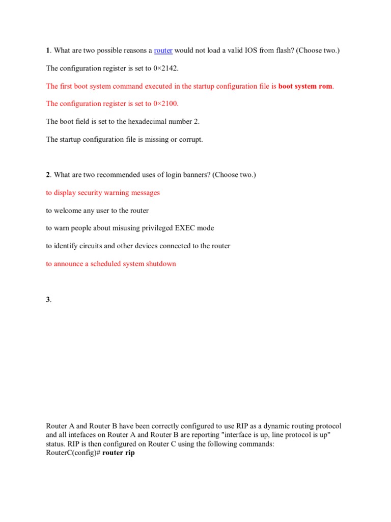 Ccna 2 | PDF | Router (Computing) | Routing