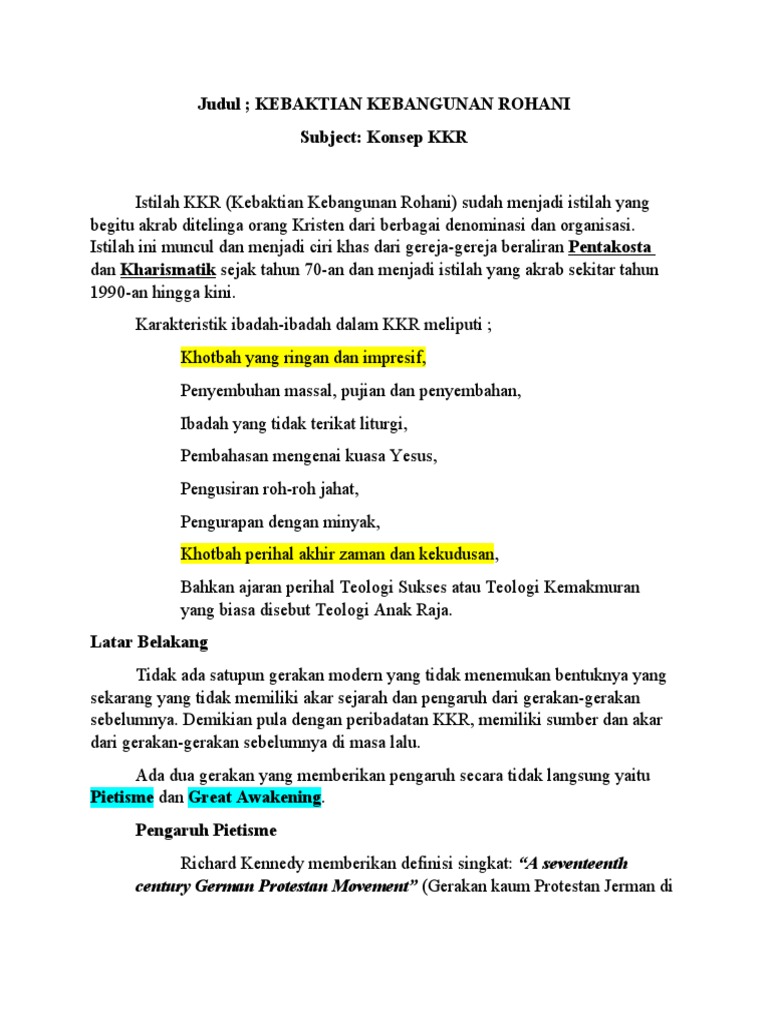 Konsep KKR - KKR | PDF