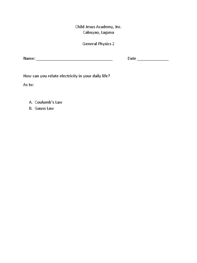 Physics 2 Activity | PDF