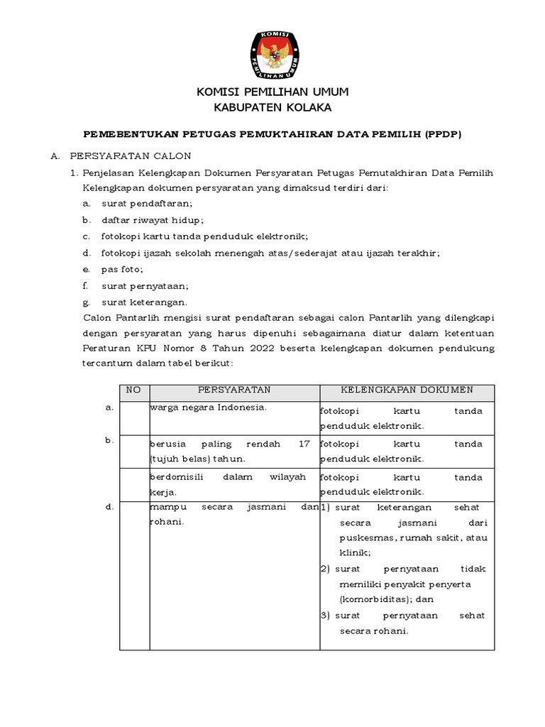 Pembentukan PPDP 2024 | PDF