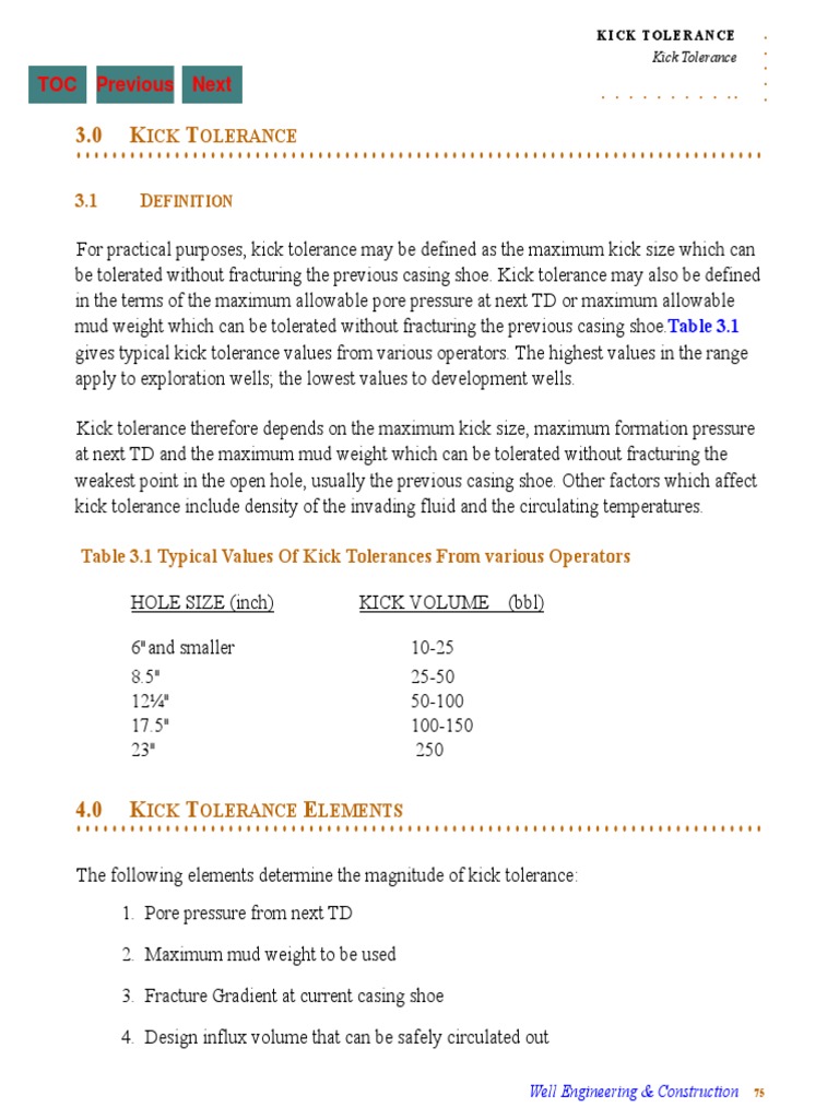Kick Tolerance | PDF | Pressure | Casing (Borehole)