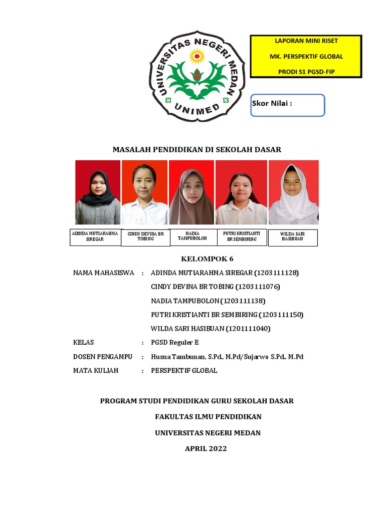 Mini Riset Perspektif Global - Kelompok 6 - PGSD e 2020 | PDF