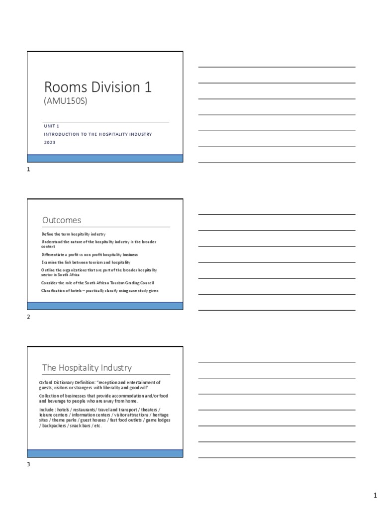 Hospitality Industry Basics | PDF | Hotel | Tourism