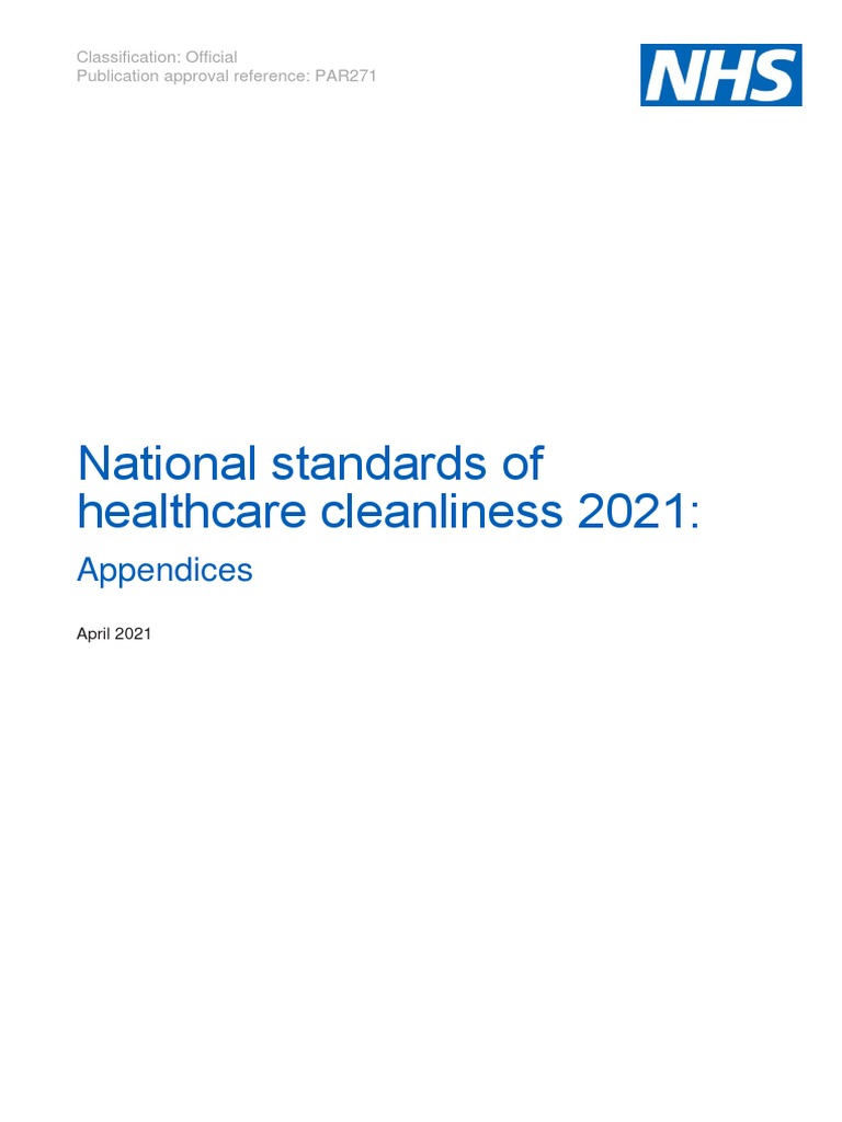 National Standards of Healthcare Cleanliness 2021:: Appendices | PDF
