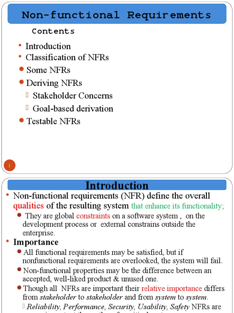 Chapter 1-Non-Functional Requirements | PDF | Usability | Reliability Engineering