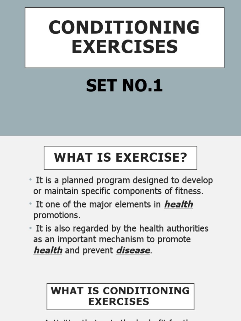Conditioning Set No 1 | PDF | Anatomical Terms Of Motion | Physical Fitness