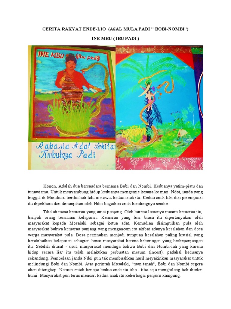 Cerita Rakyat Ende Lio Asal Mula Padi | PDF