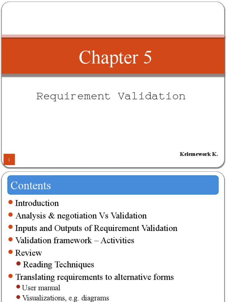 Chapter 5 - Requirement Validation | Download Free PDF | System ...