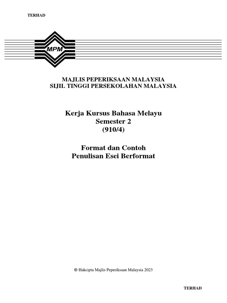 2.2 Manual Format Dan Contoh Penulisan Esei Berformat | PDF