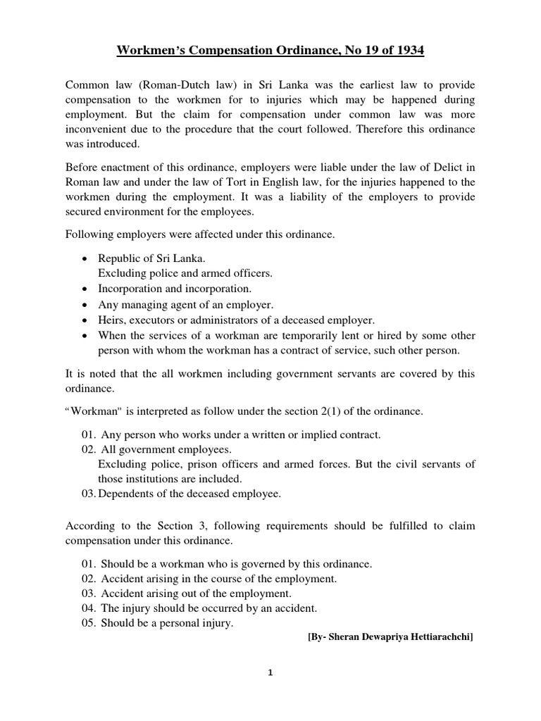 SH INDUSTRIAL 6 2023.02.03 Workmen's Compensation Ordinance ENG | PDF ...