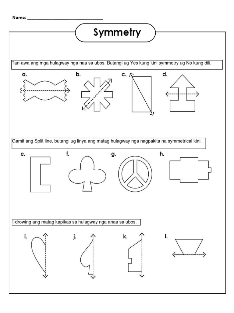 Symmetry: Lines and Shapes Activities | PDF | Teaching Methods & Materials