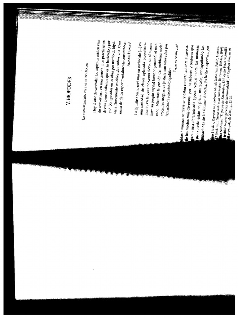 Biopoder en El Hombre Postorgánico de Paula Sibilia - CON NOTAS | PDF