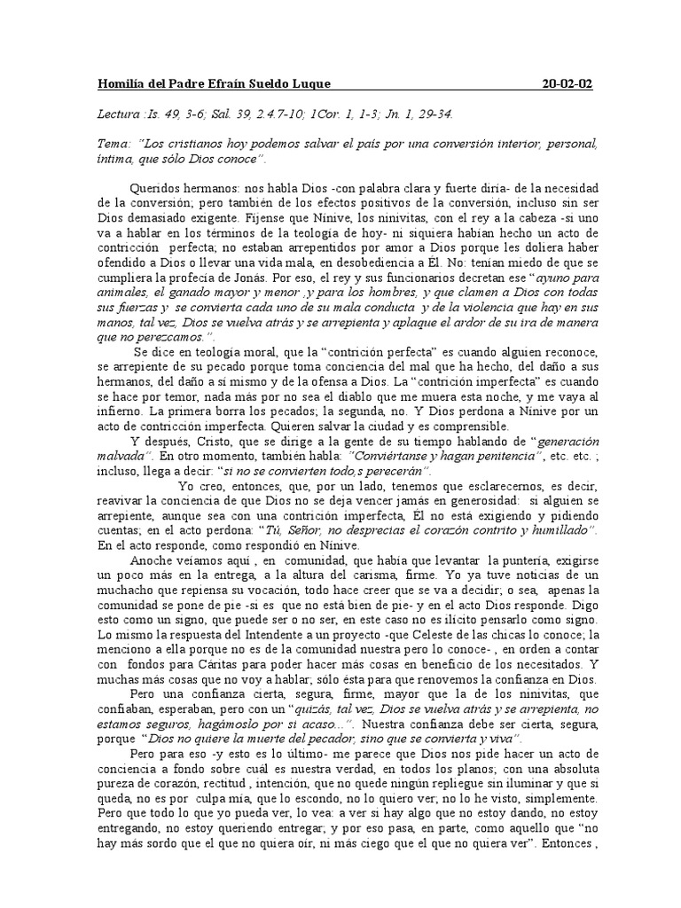 02-02-20 La Conversión Interior | PDF | Creencia religiosa y doctrina