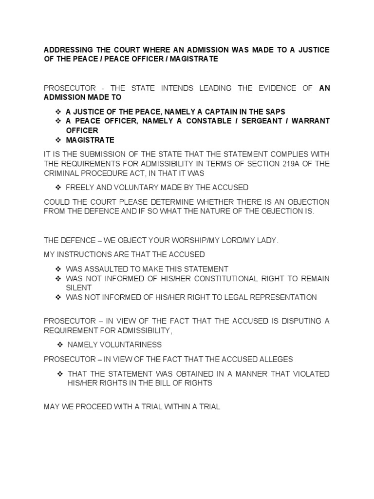 Admission How To Address Court | PDF
