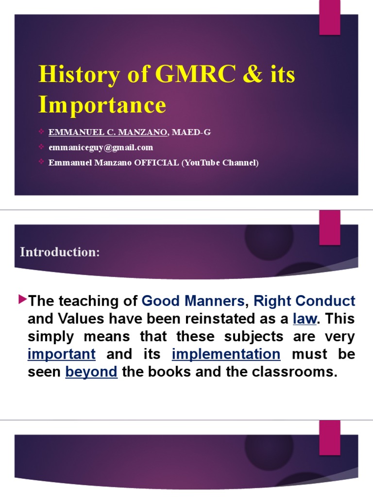 History of GMRC Its Importance | PDF
