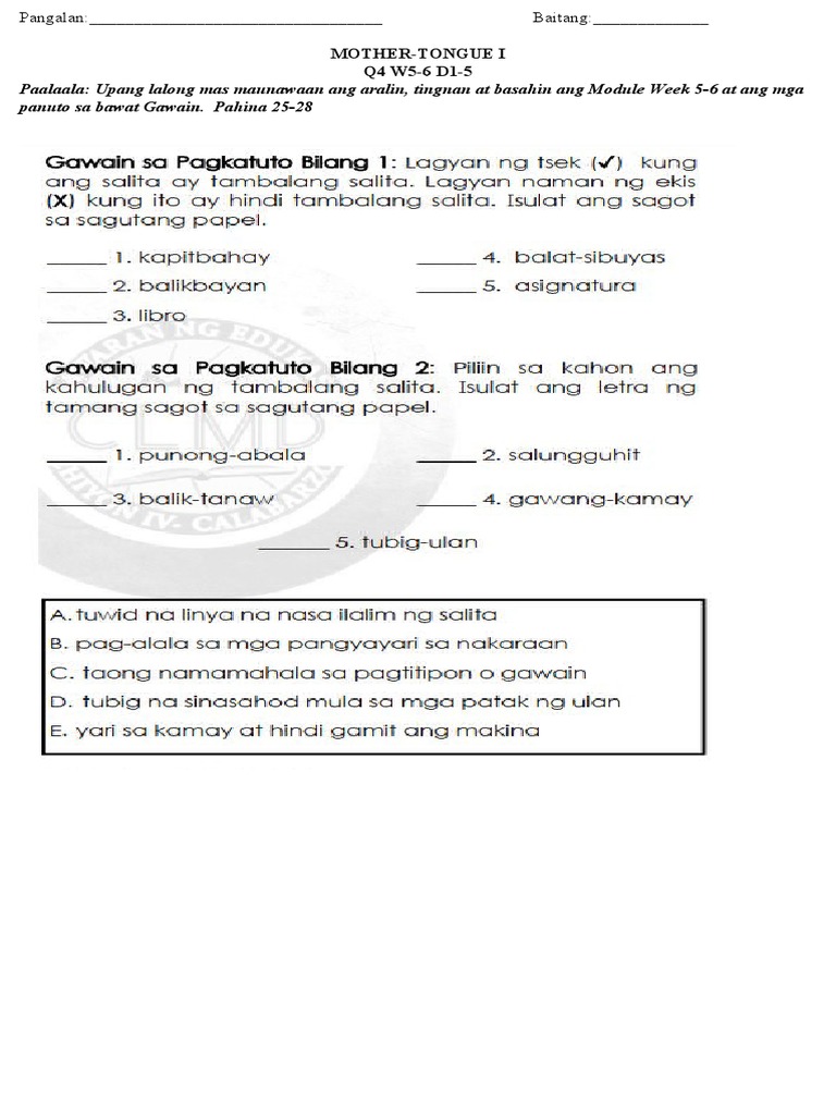 Week 5 6 Activity Sheet Pdf