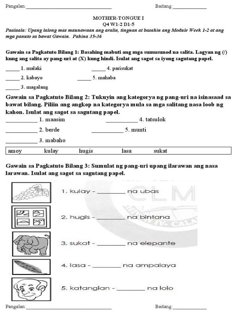 WEEK 1-2 Activity Sheet | PDF