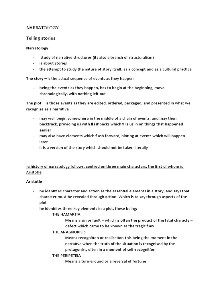 Narratology - The Study of Storytelling Structures | PDF | Narration ...