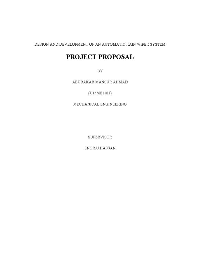 A Proposal | PDF | Manufactured Goods | Vehicles