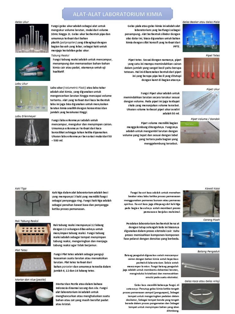 Alat Laboratorium Kimia: Fungsi & Jenis | PDF