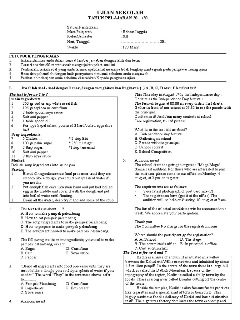 Soal Us Bhs Inggris Kelas Xii Pdf Mosque