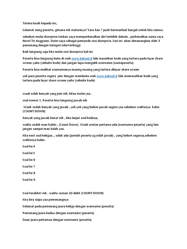 teks non formal bismillah 3 | PDF
