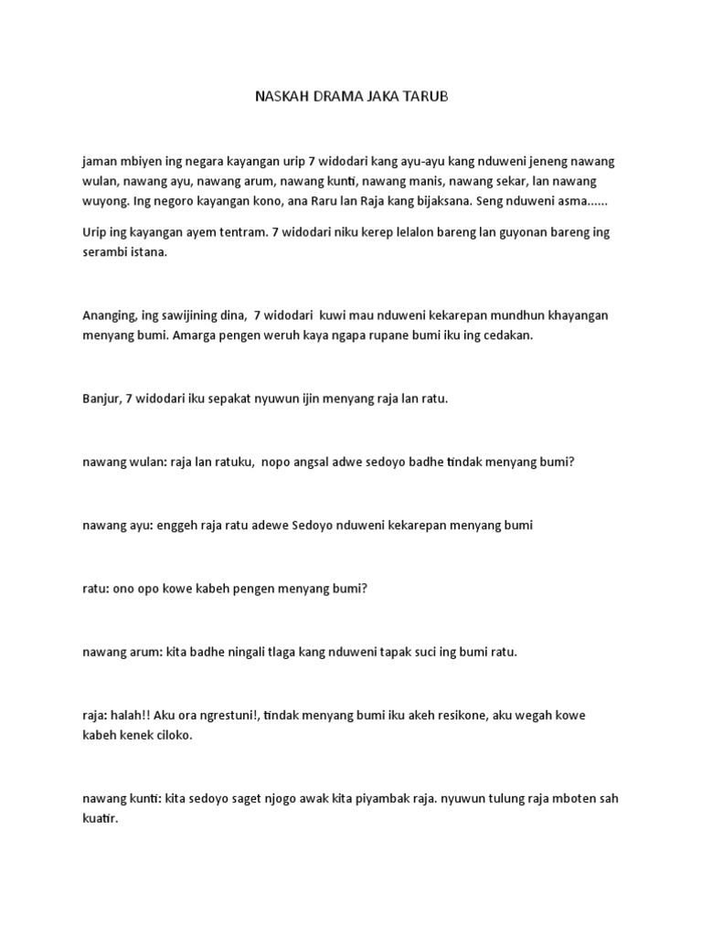 Naskah Jaka Tarub | PDF