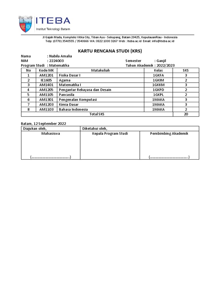 Kartu Rencana Studi (KRS) | PDF