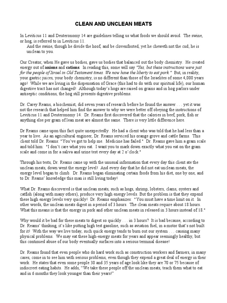 Clean | PDF | Pork | Meat