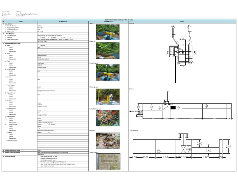 Inventarisasi Bangunan Intake Air Baku Jilatang Pasaman | PDF