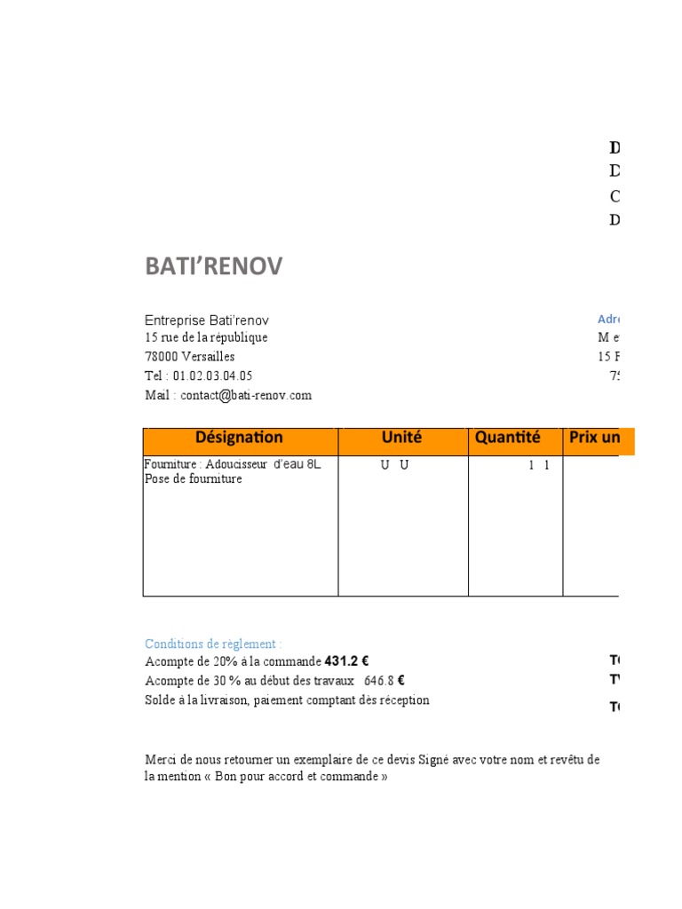 Bati'Renov: DEVIS: #00798 | PDF