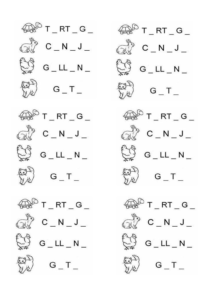 Actividades de Completar Con Las Vocales | PDF