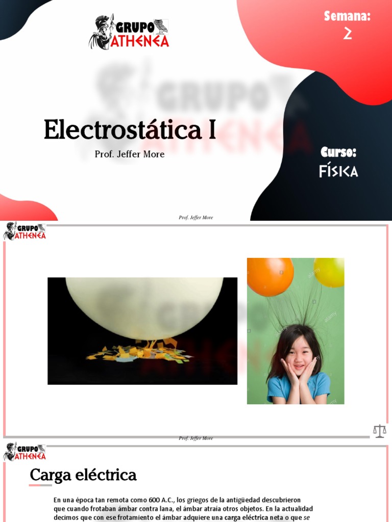 F - Sem2 - Electrostática I | PDF | Electrostática | Carga eléctrica